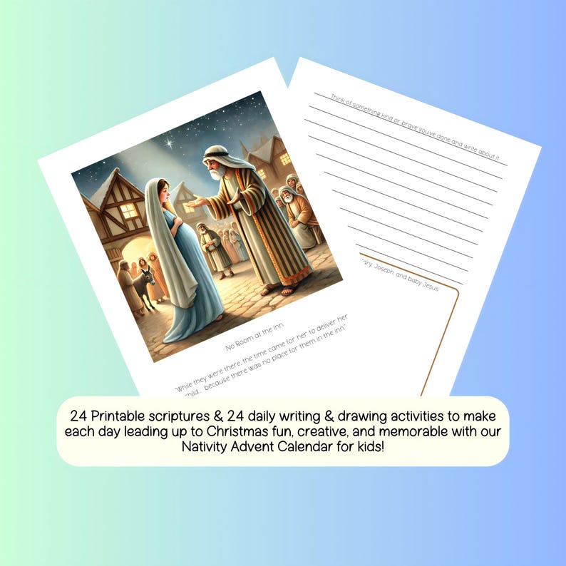 Printable Nativity Advent Calendar: Kids' Christmas Crafts (PDF) - Etsy