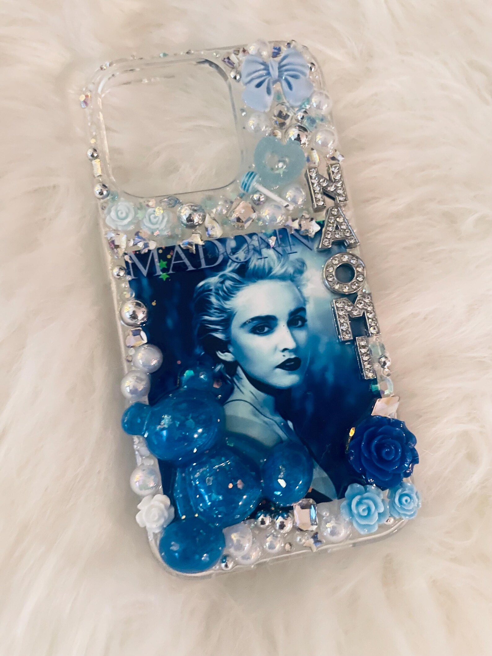 Blue Silver Madge Madonna iPhone Android Trendy Custom Junk Cell Phone ...