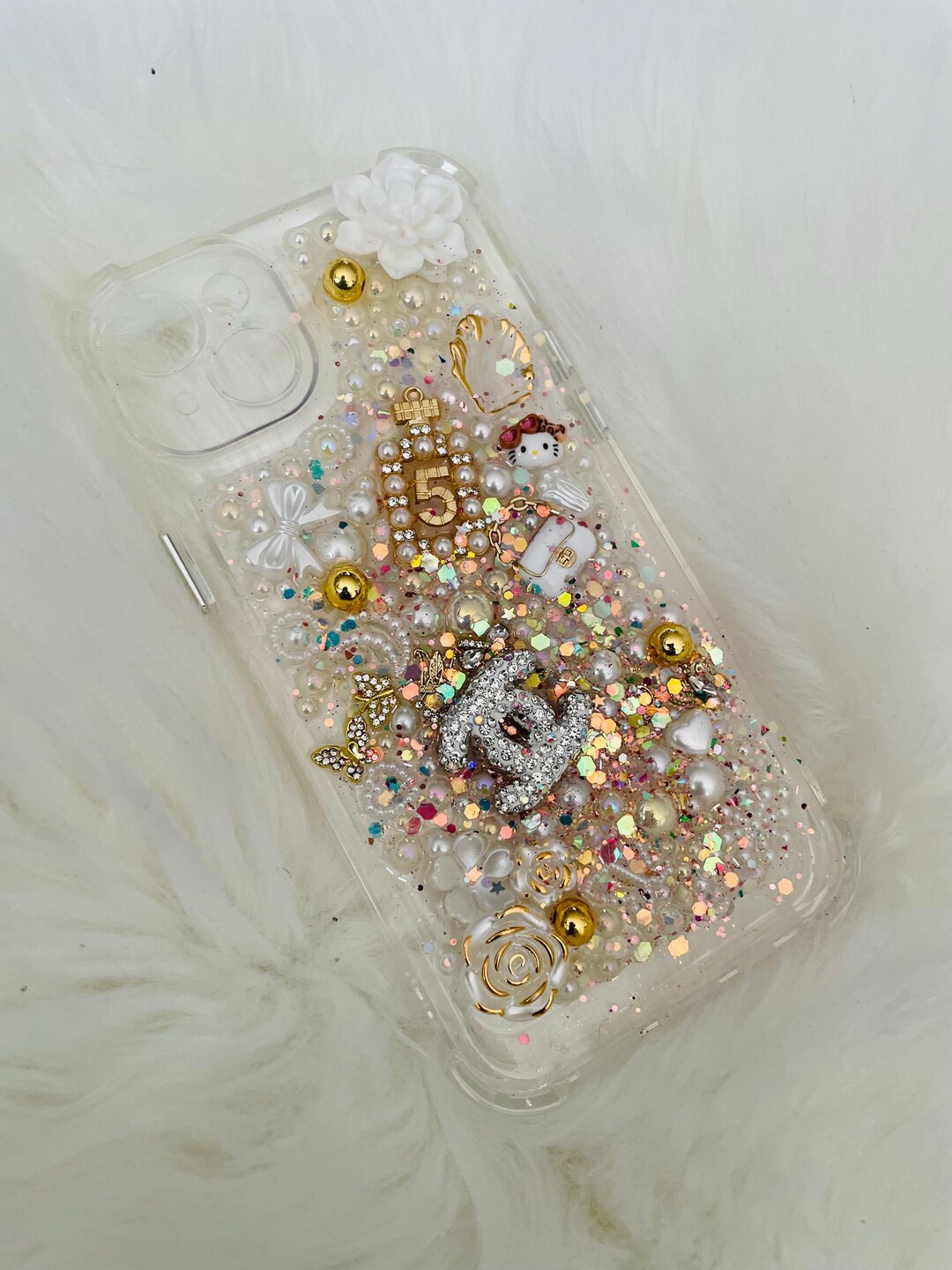 Cream & Gold Junk Cellphone Case: Cutesy Glitz Accessories - Etsy