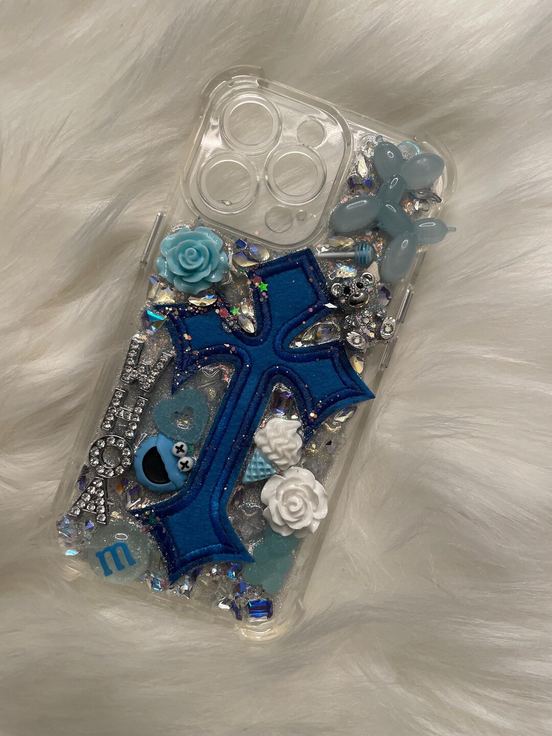 Blue Silver WHOA Cross iPhone Android Trendy Custom Junk Cell Phone ...