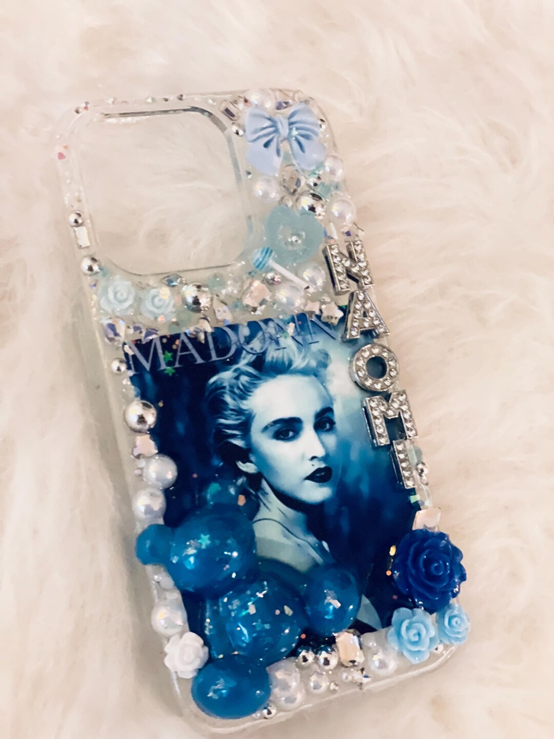 Blue Silver Madge Madonna iPhone Android Trendy Custom Junk Cell Phone ...
