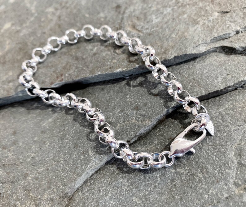 Chunky Rolo Chain Bracelet Choose Size Thick Silver Plated - Etsy
