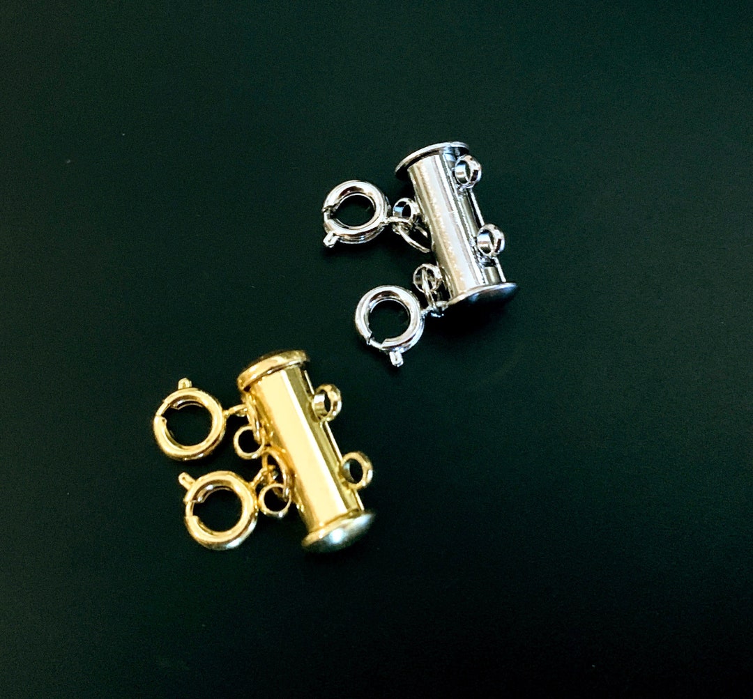 Two Strand Layering Clasp, Silver or Gold Plated, 2 Strand Necklet ...