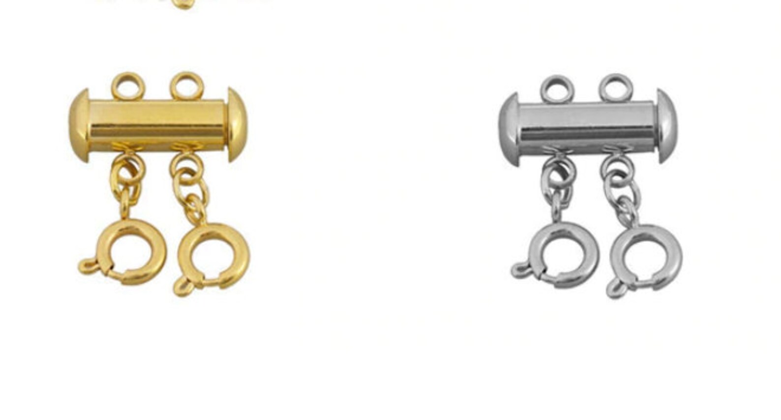 Two Strand Layering Clasp Silver or Gold Plated 2 Strand | Etsy