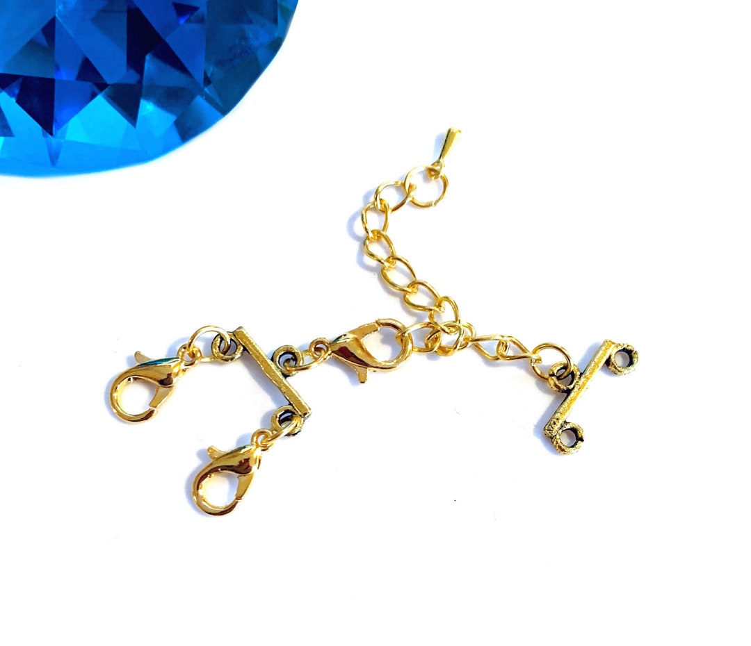 Two Strand Layering Clasp, Gold Plated, 2 Strand Necklet, Multi Layer ...