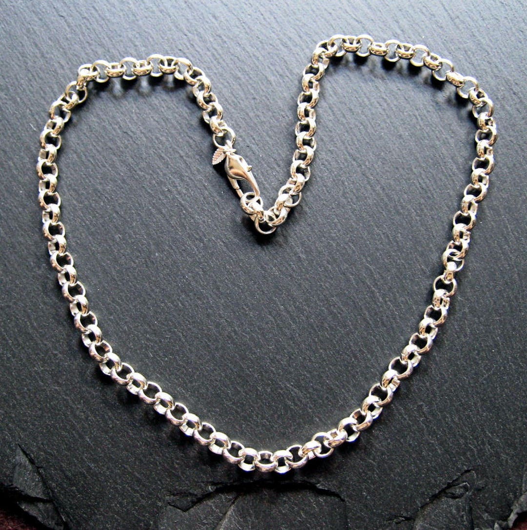 Chunky Silver Rolo Chain Necklace: Heavy Gauge, Lobster Clasp - Etsy
