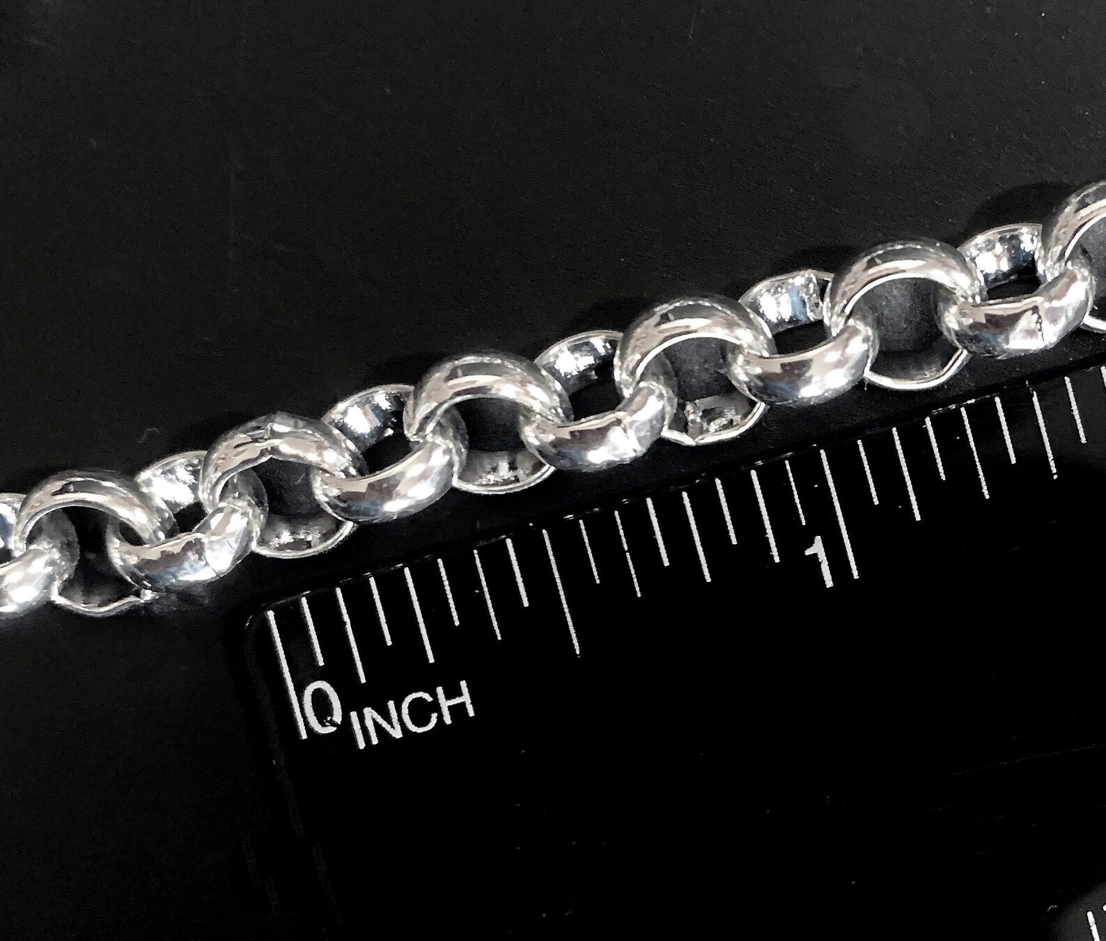 Chunky Rolo Chain Bracelet Choose Size Thick Silver Plated - Etsy