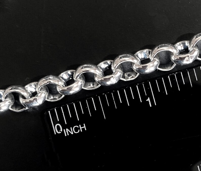 Chunky Rolo Chain Bracelet Choose Size Thick Silver Plated - Etsy