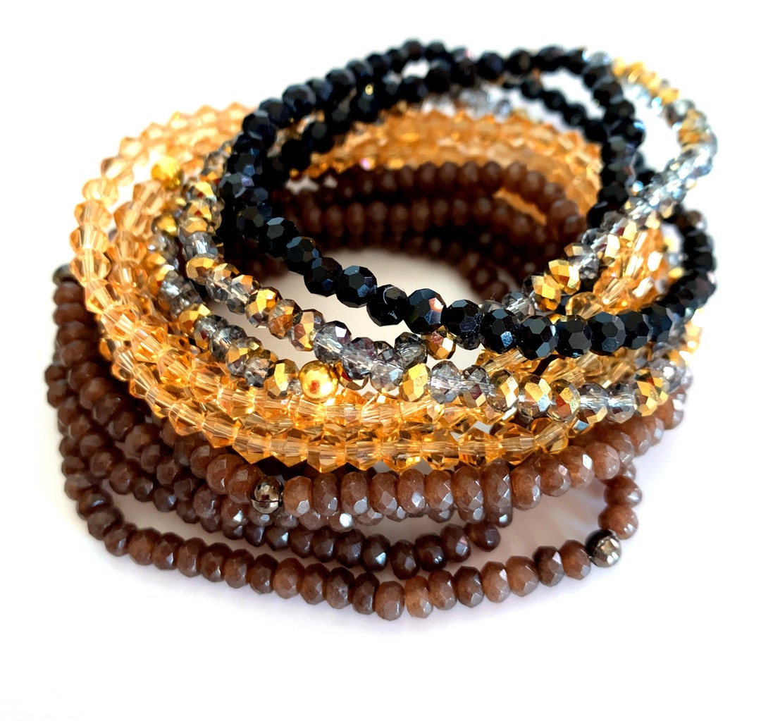 Stretch Crystal Bracelets, Sparkling Mix & Match Stacking Bracelets ...