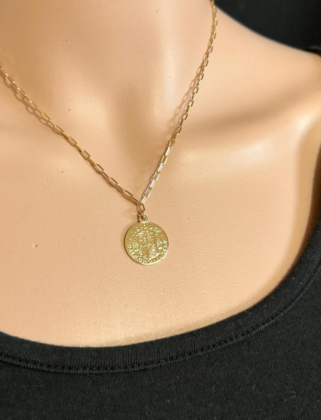 Queen Elizabeth II Coin Necklace: Reversible Gold-filled Paperclip ...
