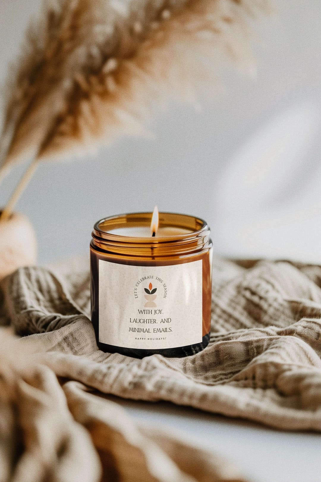 Amber Jar Scented Candle personalized 9oz/4oz, 6 Scents, ASTM Safe ...