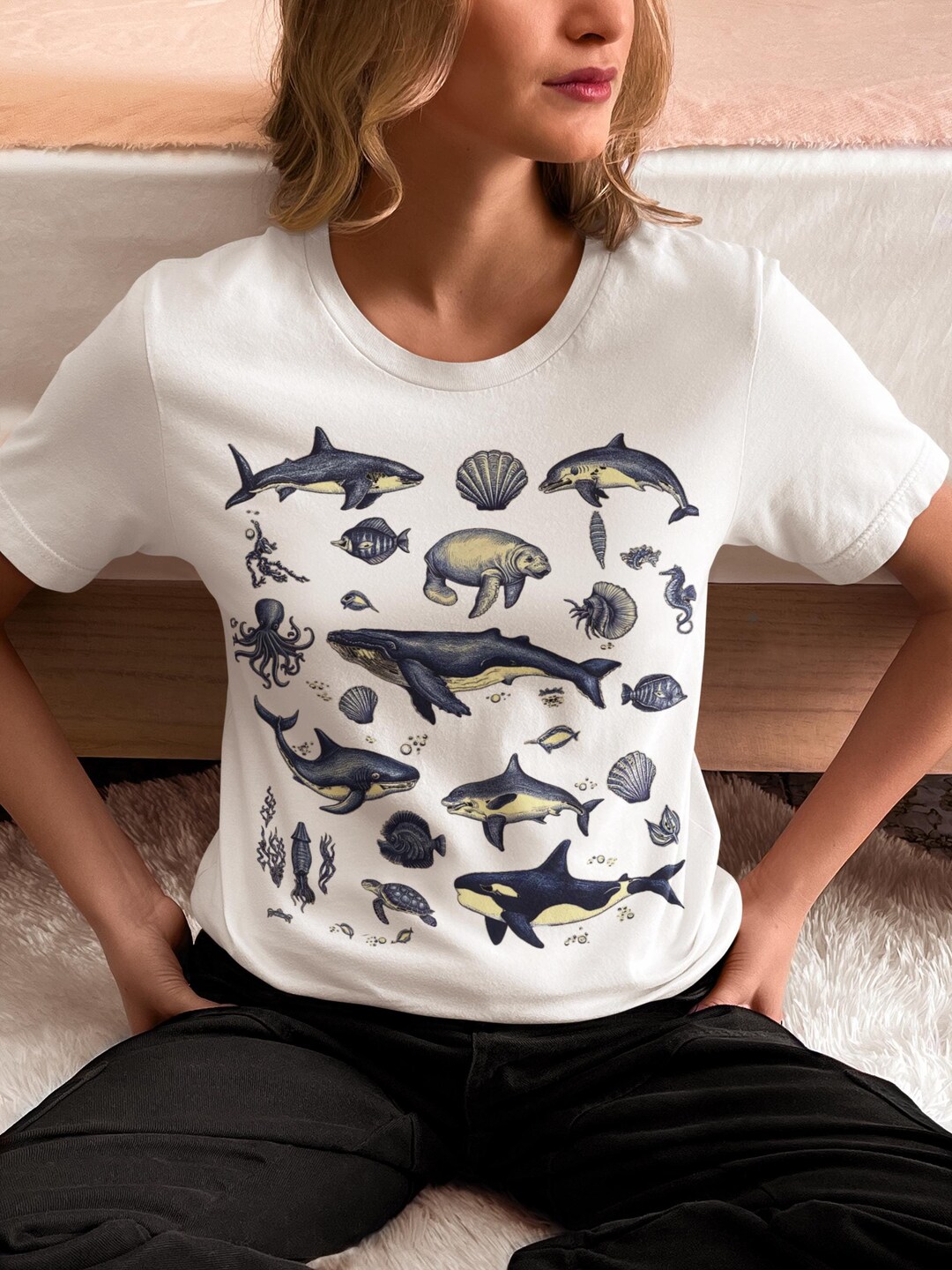 Sea T-shirt, Ocean Creatures Tee, Shirt for Marine Animal Lovers - Etsy
