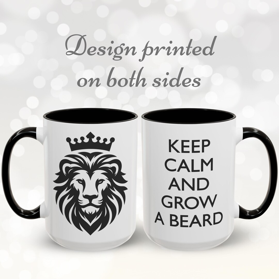Bearded Pastor Appreciation Gift Keep Calm and Grow a Beard Funny Mug ...