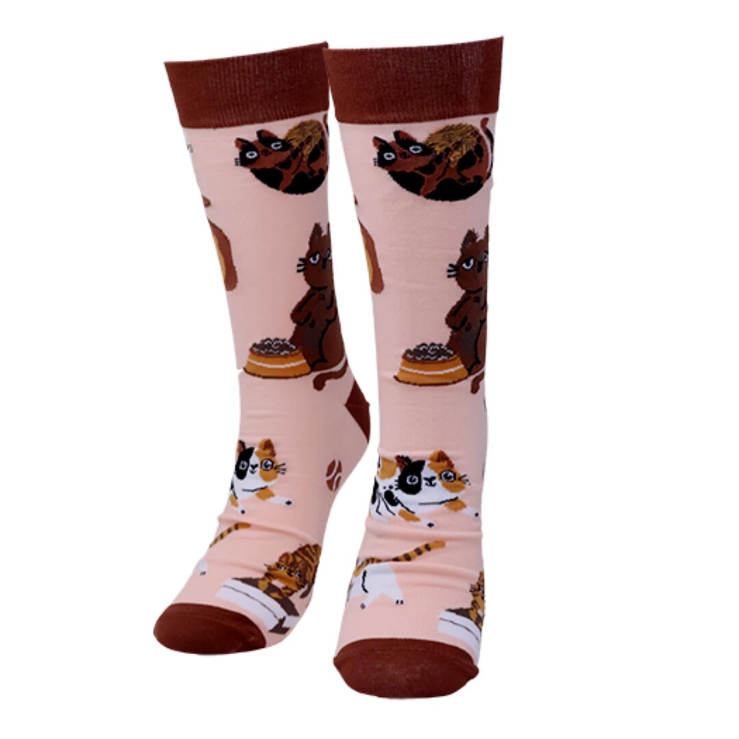 Funny Cat Lover Socks : Cotton Crew Style - Etsy