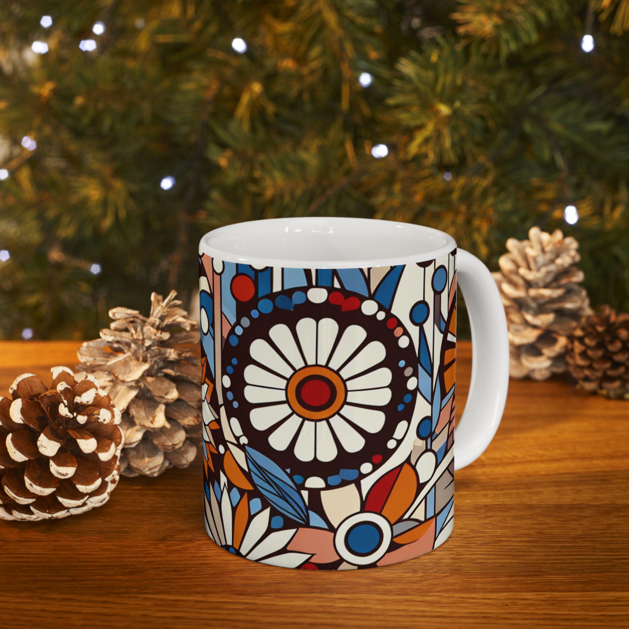 Floral Ceramic Mug, Elegant Flower Decor Coffee Cup, Botanical Tea Cup ...