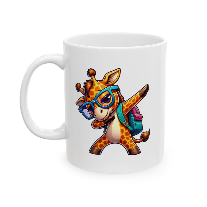 Giraffe Dabbing Mug Cute Coffee Cup for Safari Lovers, Funny Zoo Animal ...