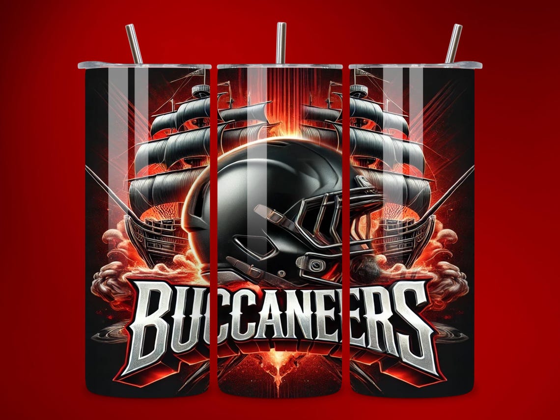BUCCANEER Football Team Designs 20oz Skinny Tumbler Wrap PNG, NFL ...