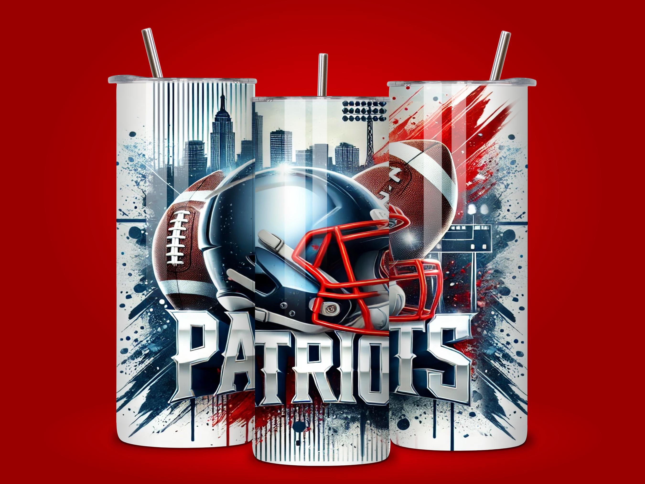 PATRIOT Football Team Designs 20oz Skinny Tumbler Wrap PNG, NFL ...