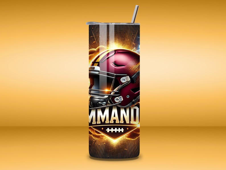 COMMANDER Football Team Designs 20oz Skinny Tumbler Wrap PNG, NFL ...