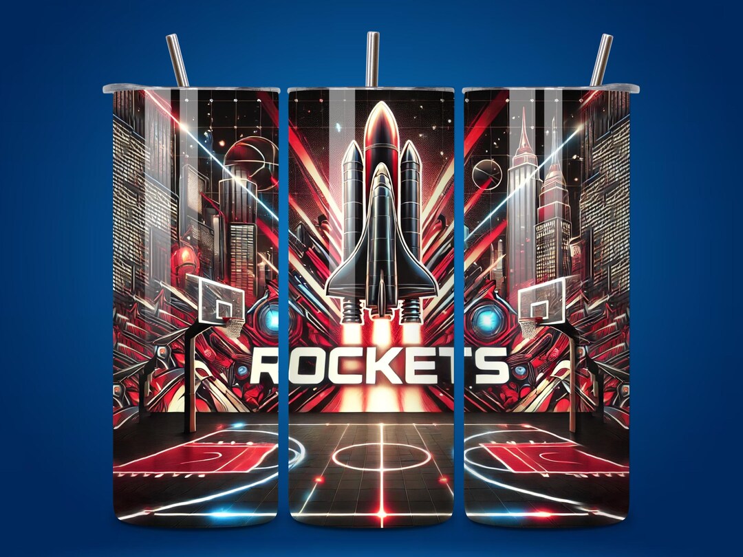 ROCKET Basketball Teams 20oz Skinny Tumbler Wrap PNG, NBA Seamless ...