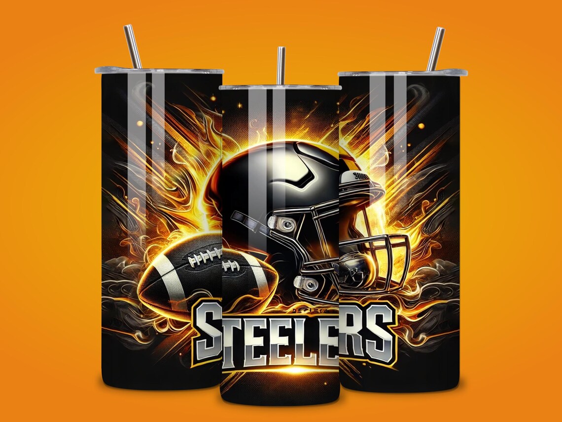 STEELER Football Team Designs 20oz Skinny Tumbler Wrap PNG, NFL ...