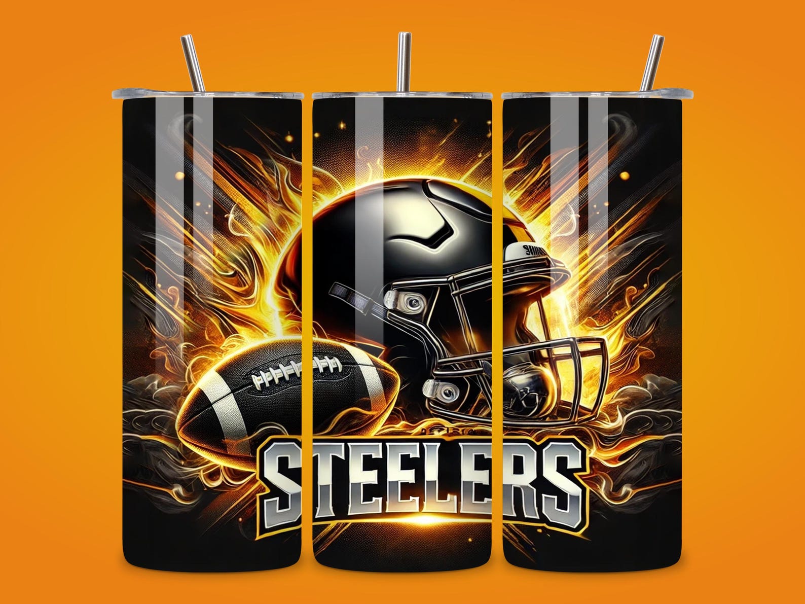 STEELER Football Team Designs 20oz Skinny Tumbler Wrap PNG, NFL ...