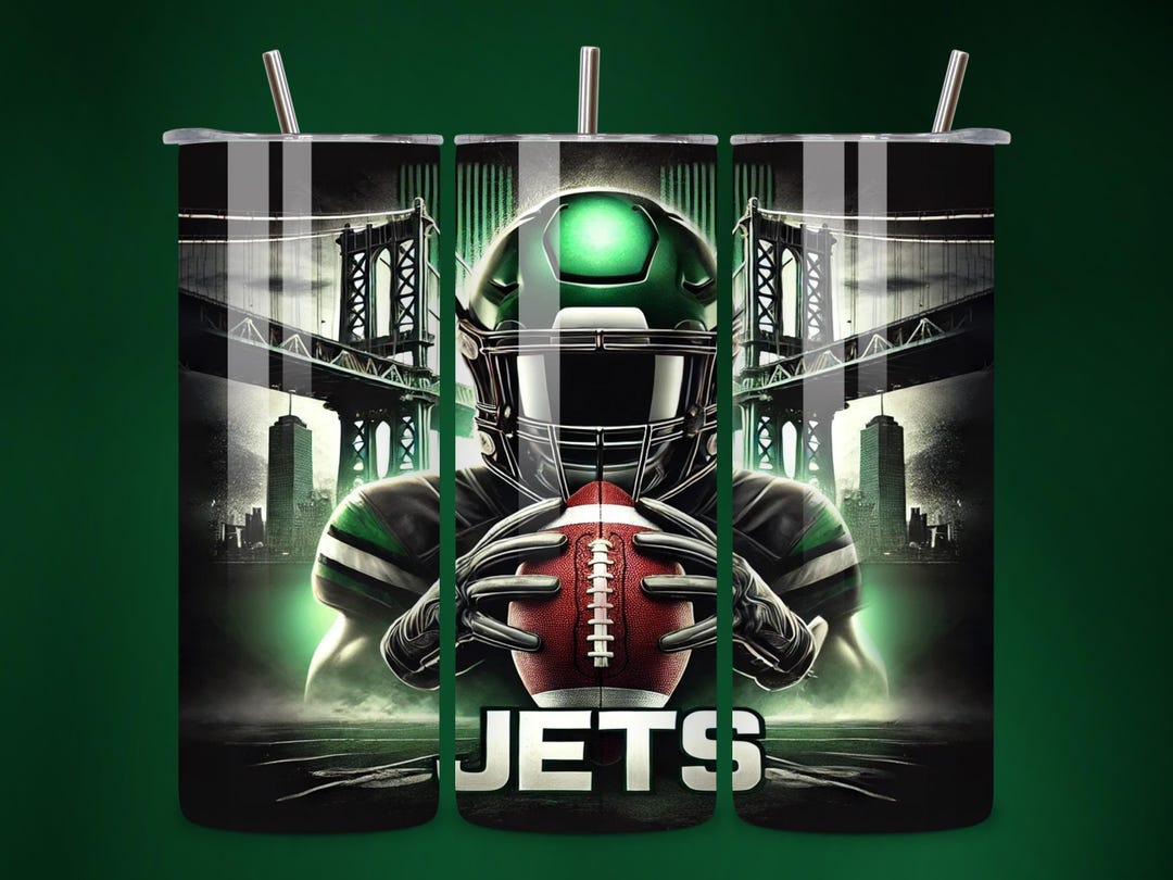 JET Football Team Designs 20oz Skinny Tumbler Wrap PNG, NFL Seamless ...