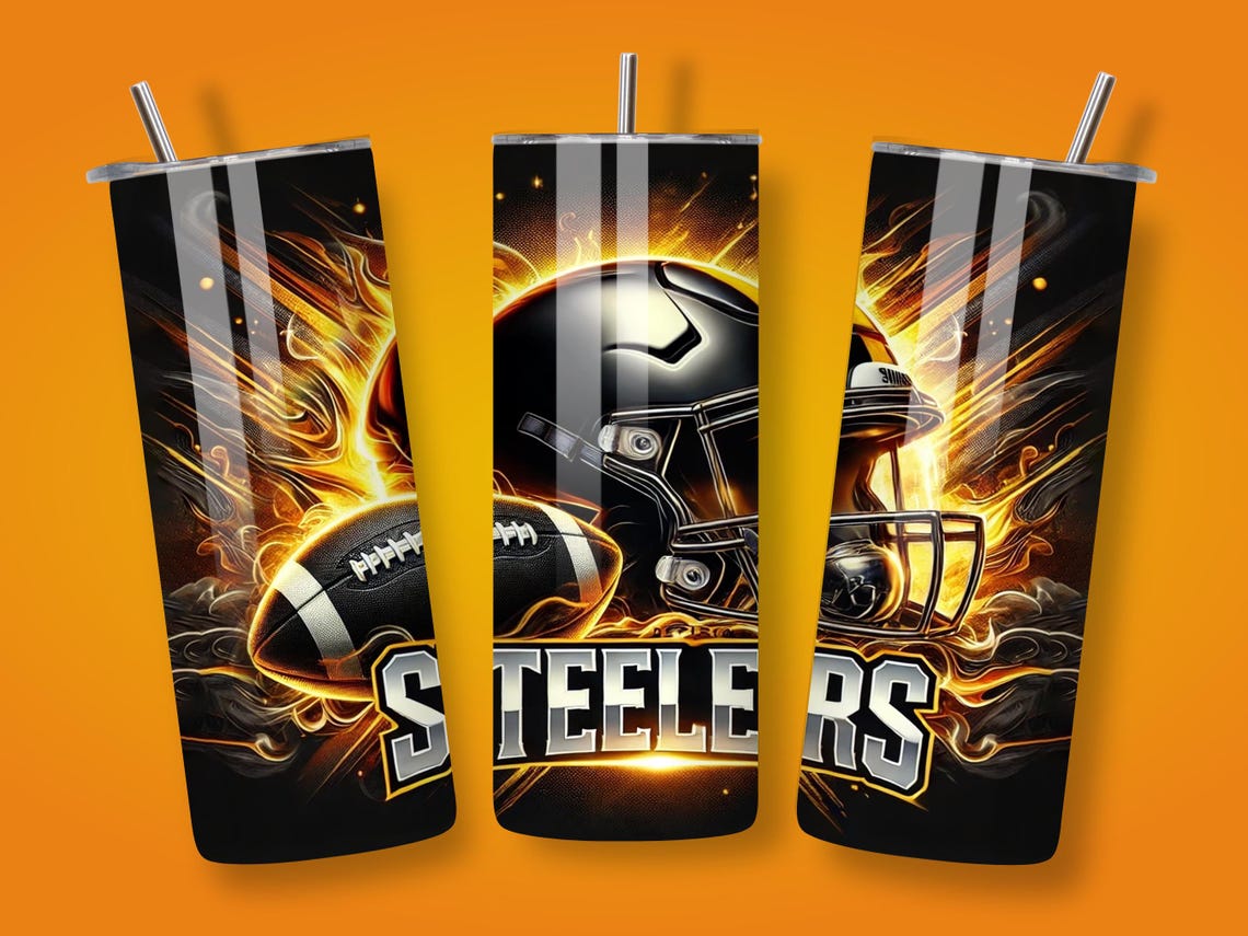 STEELER Football Team Designs 20oz Skinny Tumbler Wrap PNG, NFL ...