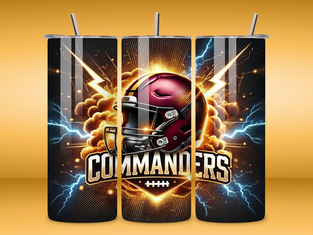 COMMANDER Football Team Designs 20oz Skinny Tumbler Wrap PNG, NFL ...