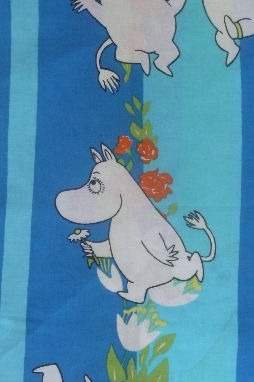 Moomin Fabric Summer Moomin Blue Bright Colours Turquoise Lime - Etsy