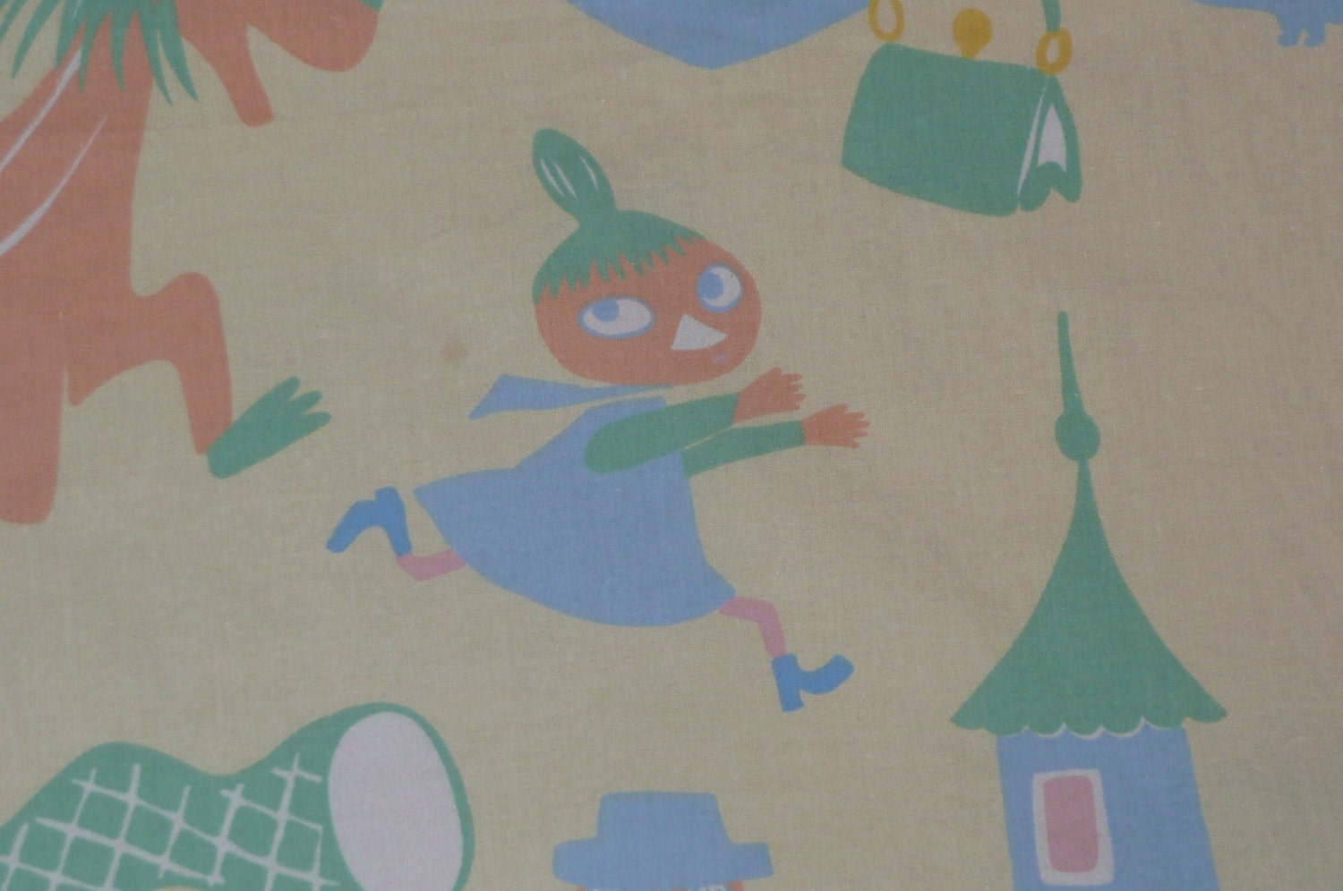 Very old rare vintage Moomin fabric 70s Little My Tooticky | Etsy