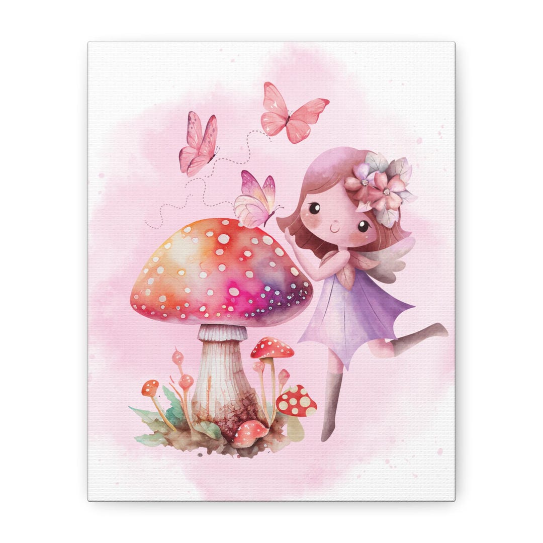 Whimsical Toadstool and Fairy Wall Art, Matte Canvas, Home Decor - Etsy
