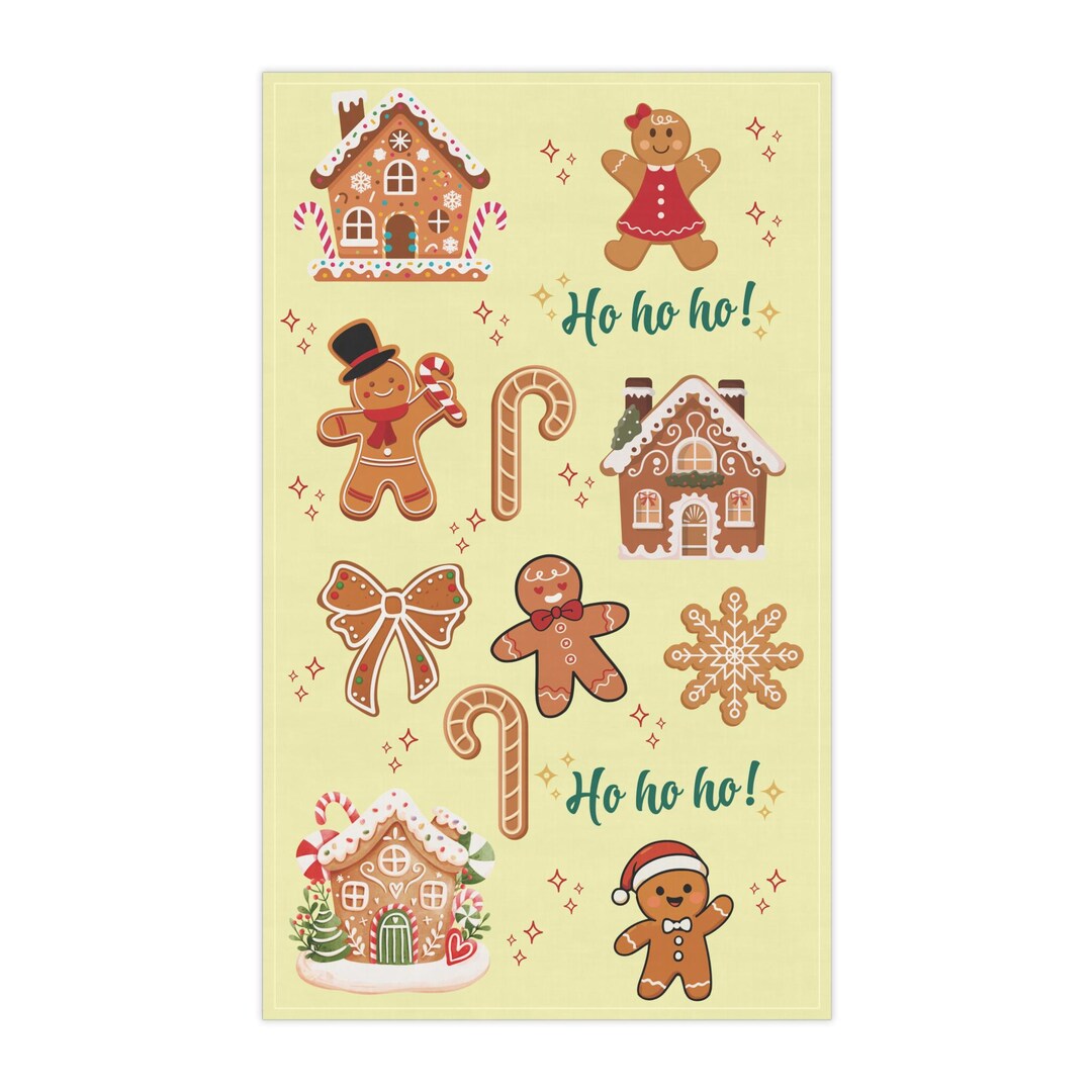 Christmas Gingerbread Tea Towel, 100% Cotton Twill, Kitchen Decor - Etsy