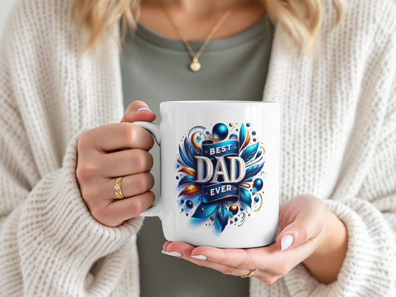 Number One Dad Sublimation Mug Design | 11oz & 15oz Instant PNG ...