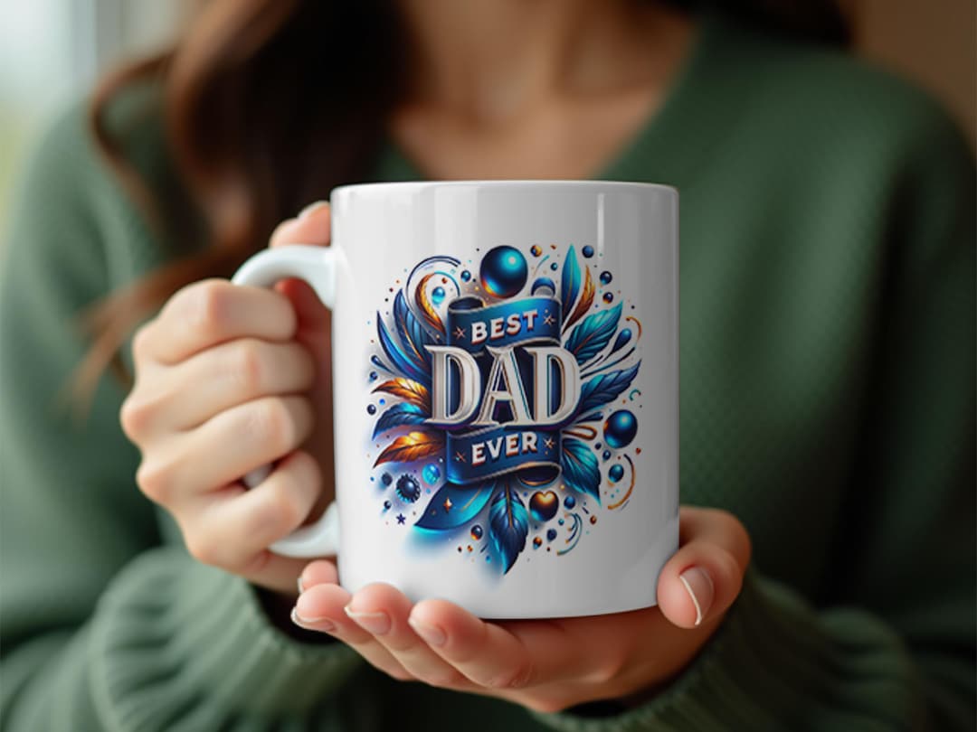 Number One Dad Sublimation Mug Design | 11oz & 15oz Instant PNG ...