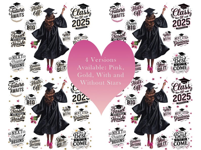 2025 Graduation Tumbler Wrap Bundle: Seamless PNG Designs (digital ...