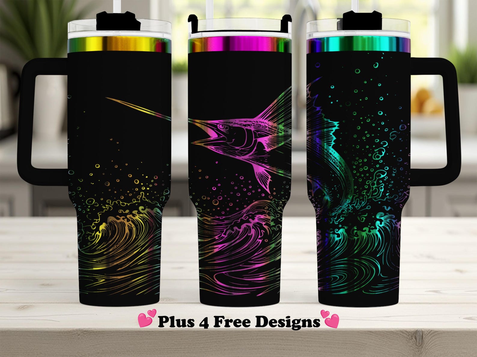 Sailfish Tumbler Wrap SVG: Ocean Fisherman Laser Engraving Design ...