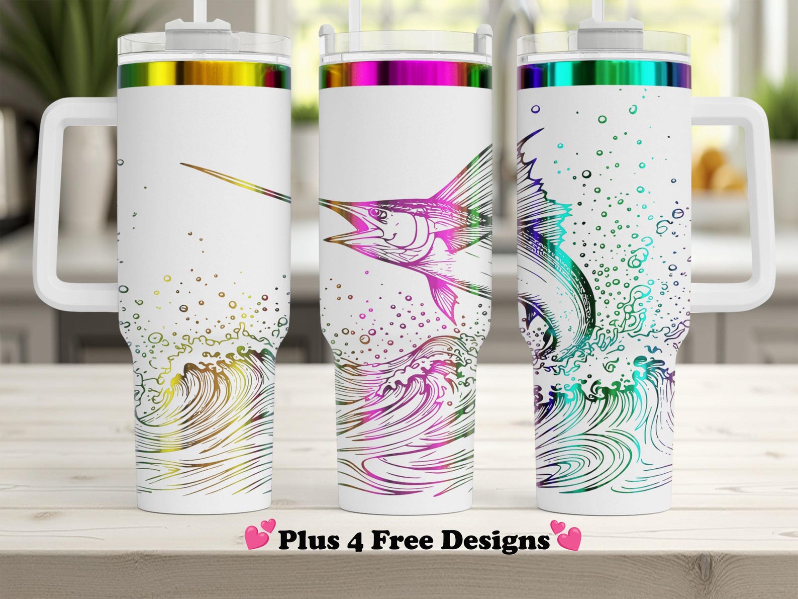 Sailfish Tumbler Wrap SVG: Ocean Fisherman Laser Engraving Design ...