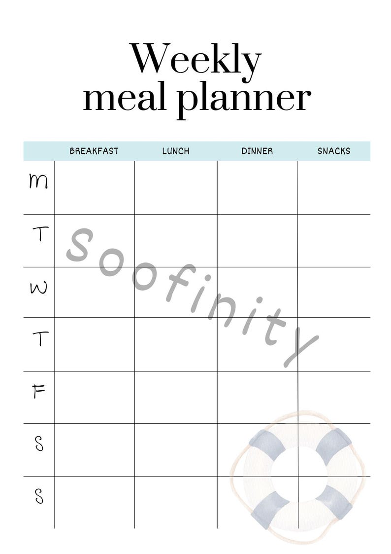 Printable & Digital Weekly Meal Planner for Goodnotes | Food Tracker ...