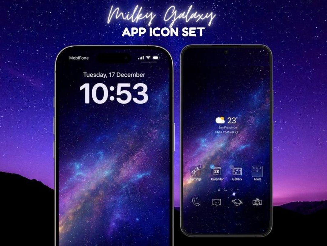 Milky Way Galaxy App Icons, Cosmic Space Aesthetic Icons, Universe ...
