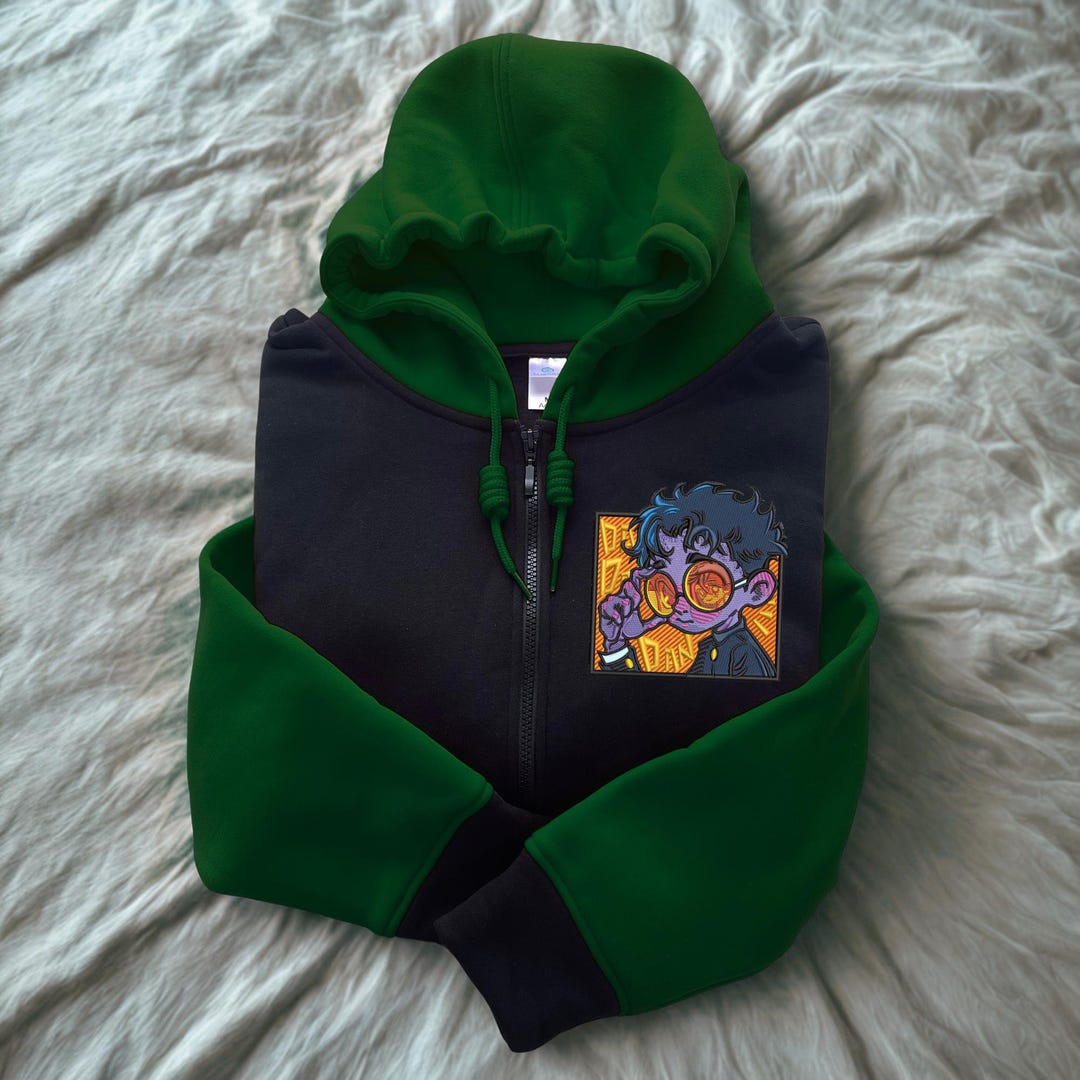 Embroidered Anime Zip Hoodie: Alien and Yokai Bomber, Turbo Granny ...