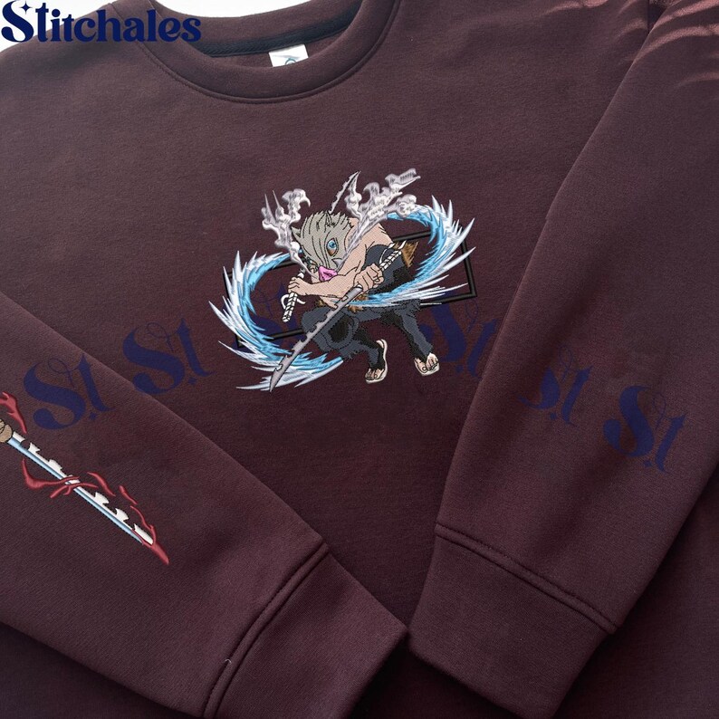 Embroidered Anime Sweatshirt, Demon Killer Sweater, Beast Breathing ...