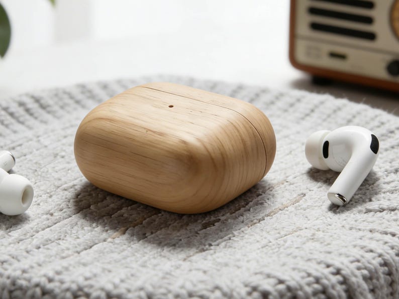 Engraved Wood Airpods Case, Handmade Protective Apple Earpods Cover ...