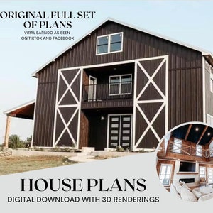 Viral Tiktok Barndominium House Plan, 5 Bedroom 3.5 Bathroom Farmhouse ...