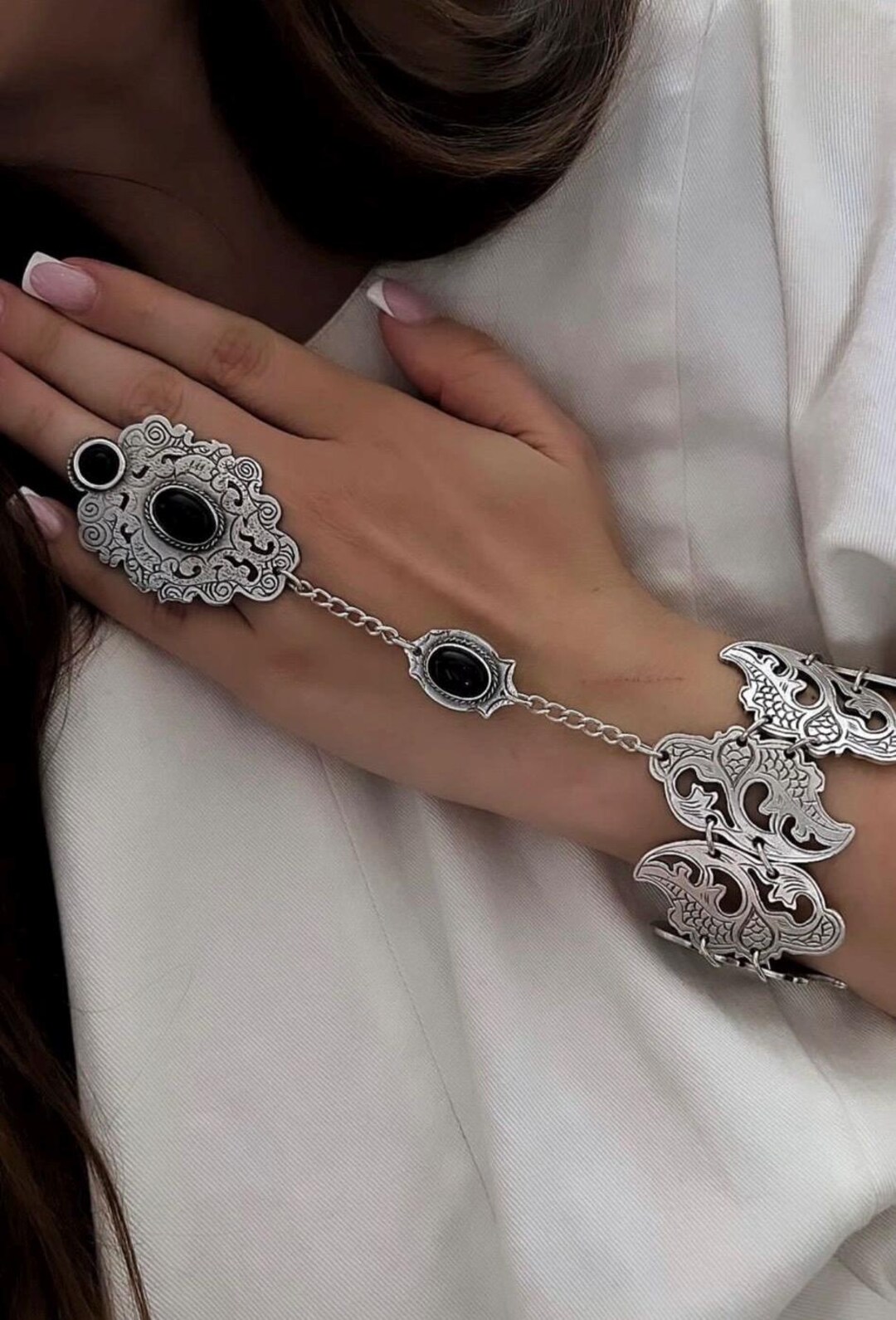 Ethnic Hand Chain Jewelry – Connected Ring| Bracelet Sets | Inspired by ...