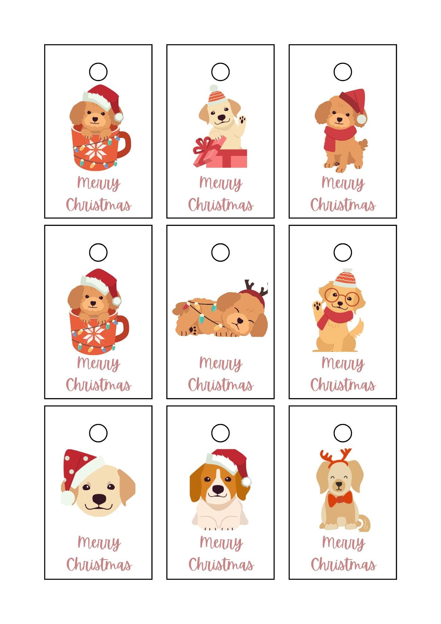Christmas Gift Tags, Printable, Instant Download, Dog Christmas Tags ...