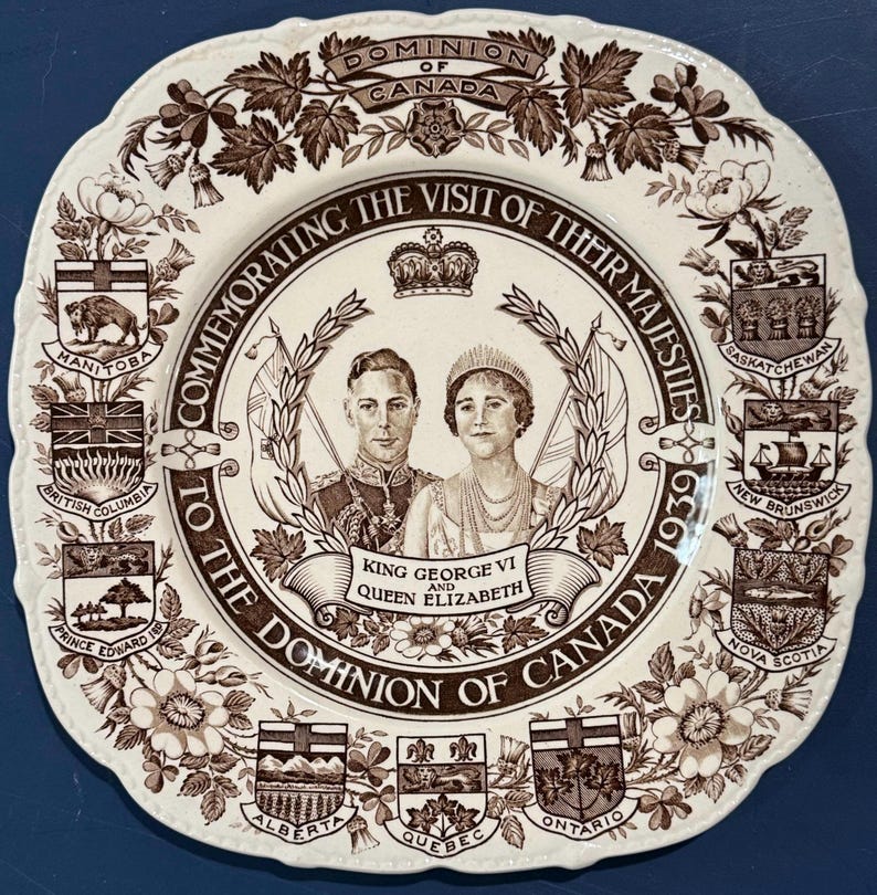 Commemorative King George VI Queen Elizabeth 1939 Royalty Plate - Etsy