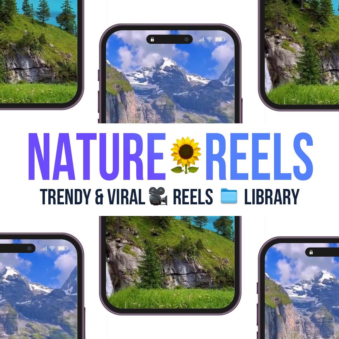 1.1k+ Nature Video Reels, Aesthetic Faceless Video Reels Bundle ...