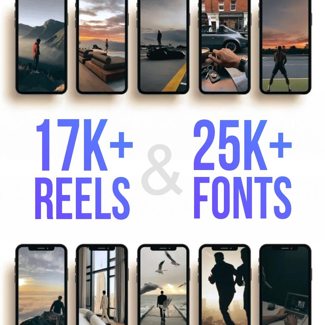 Viral Reels & Fonts Mega Bundle | 17K+ Faceless Videos + 25K+ Fonts for ...