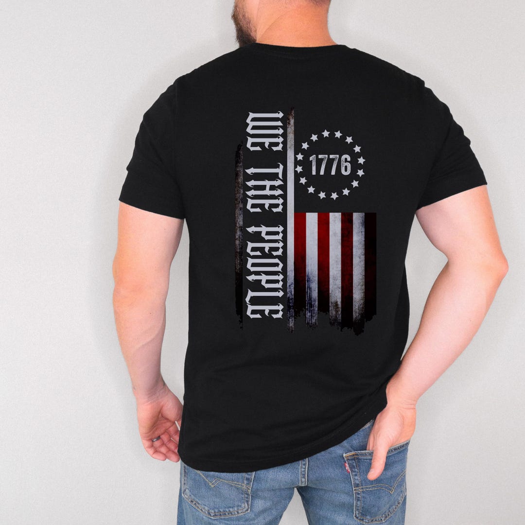 USA We the People T Shirt Black. Back Design. Patriotic American Tee ...